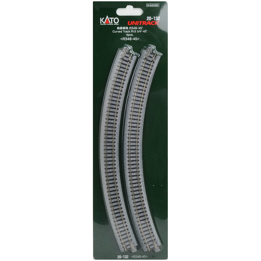 KATO N Unitrack R13-3/4"-45 Degree Curved Track (4/pk) – Tammies Hobbies