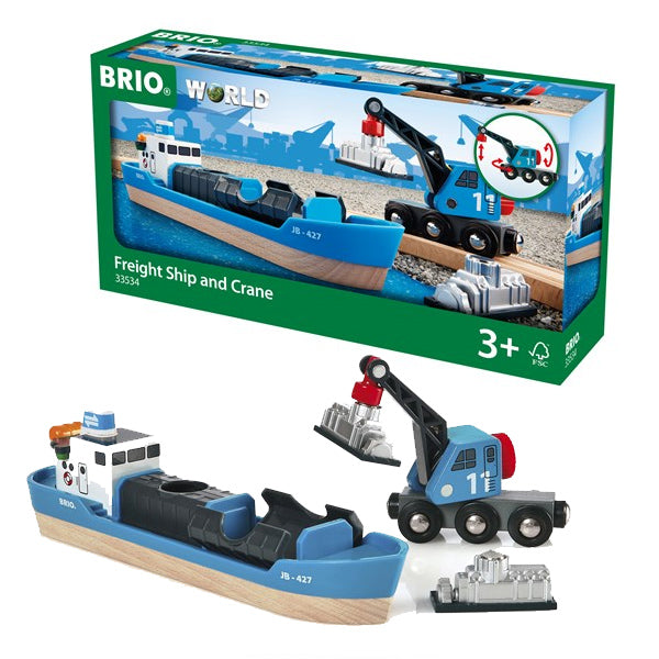 BRIO Freight Ship and Crane – Tammies Hobbies